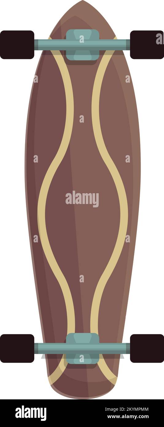 Desk longboard icon cartoon vector. Skate equipment. Urban shape Stock ...