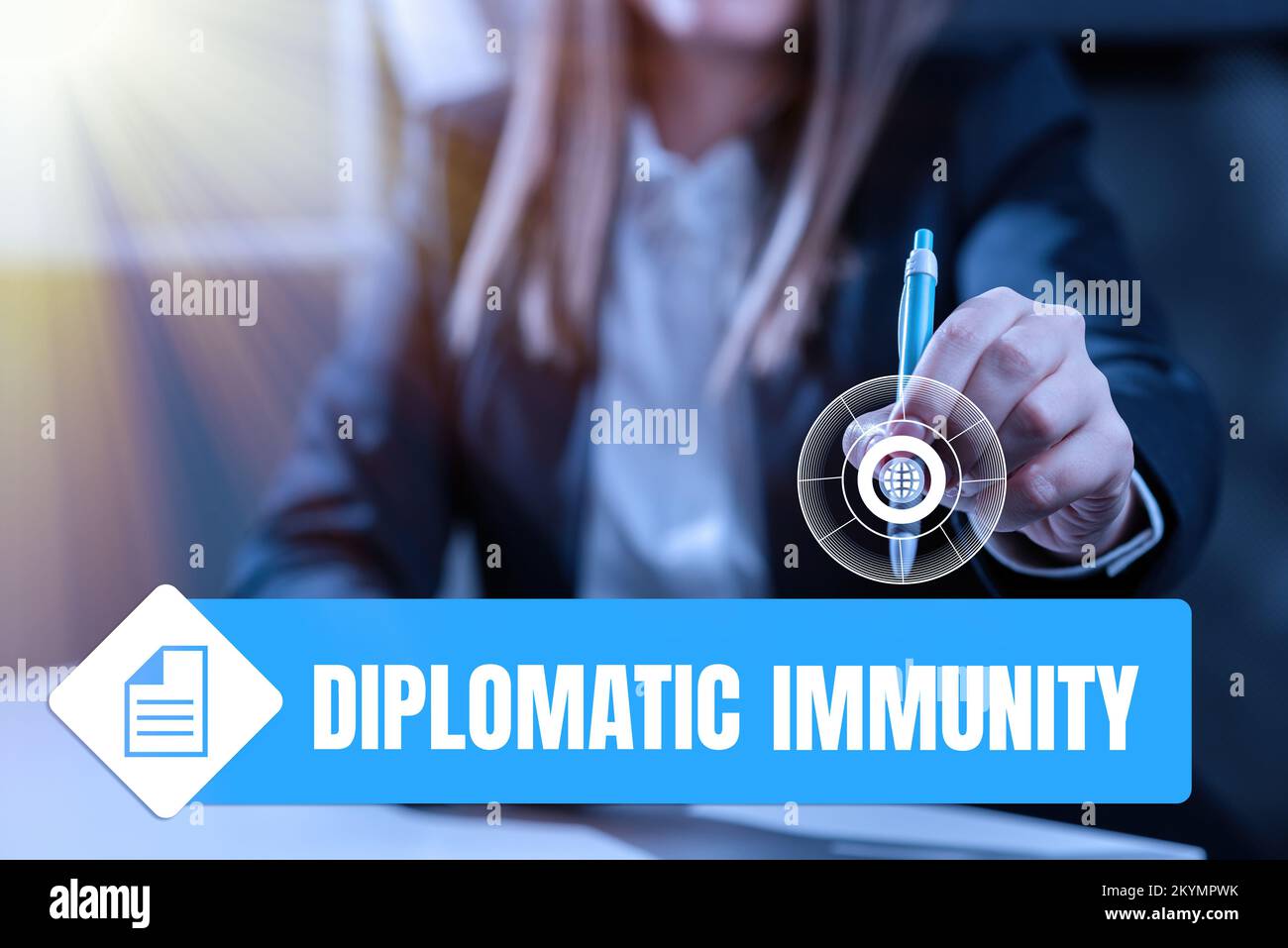 Conceptual display Diplomatic Immunity. Business idea law that gives ...