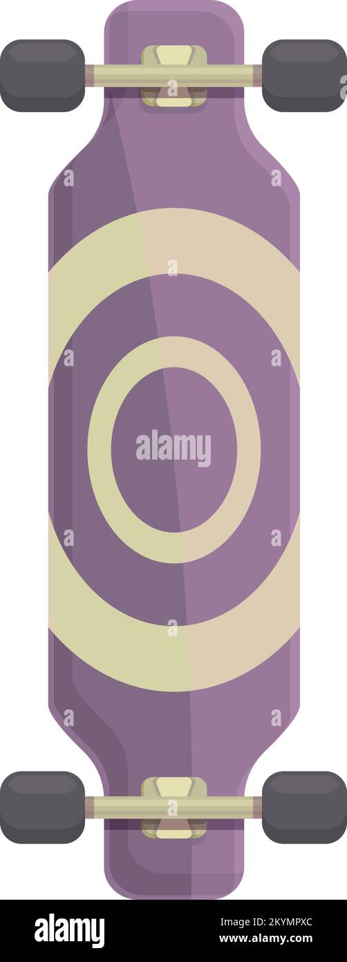 Style longboard icon cartoon vector. Retro board. City long Stock ...