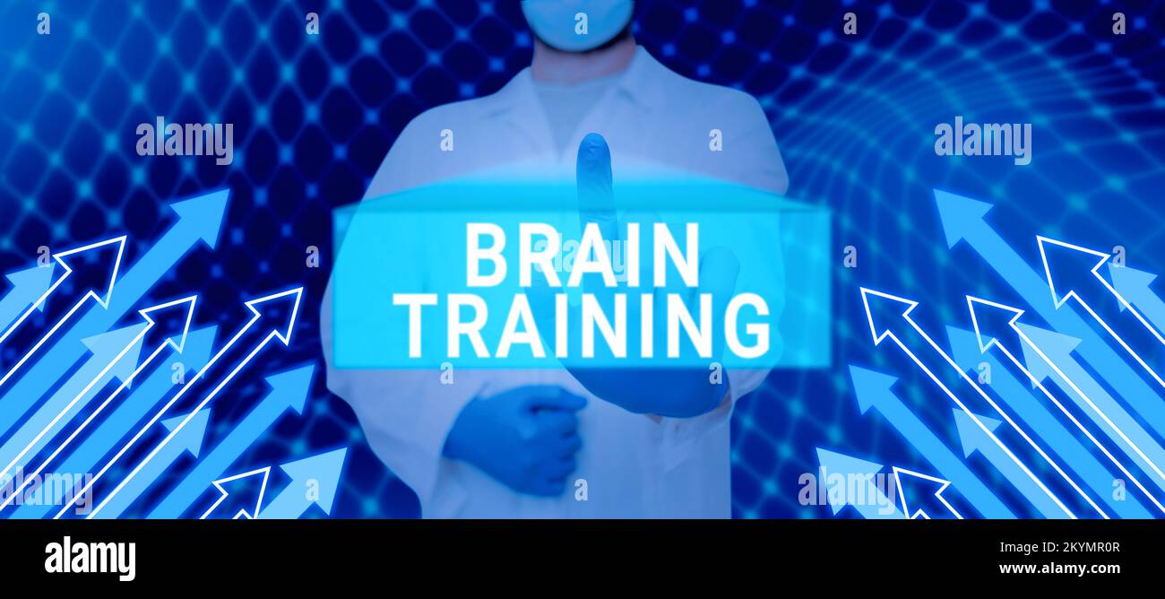 Conceptual caption Brain Training. Word for mental activities to ...