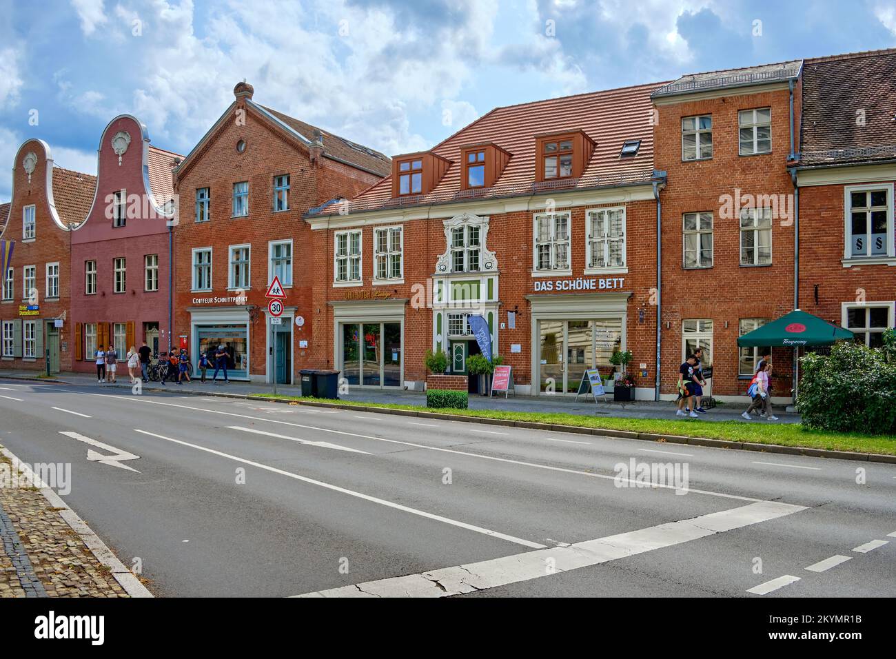 Street and house alignment with architecture typical for this district ...