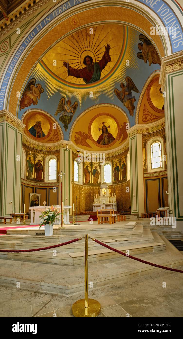 Interior looking towards the chancel and apse, Roman Catholic Church of ...
