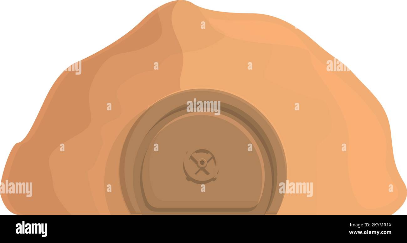Desert bunker icon cartoon vector. Bomb shelter. Safe secret Stock ...