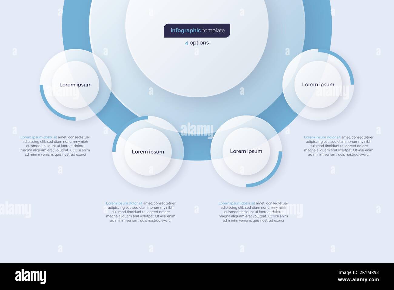 Four option circle infographic design template. Vector illustration Stock Vector Image & Art - Alamy