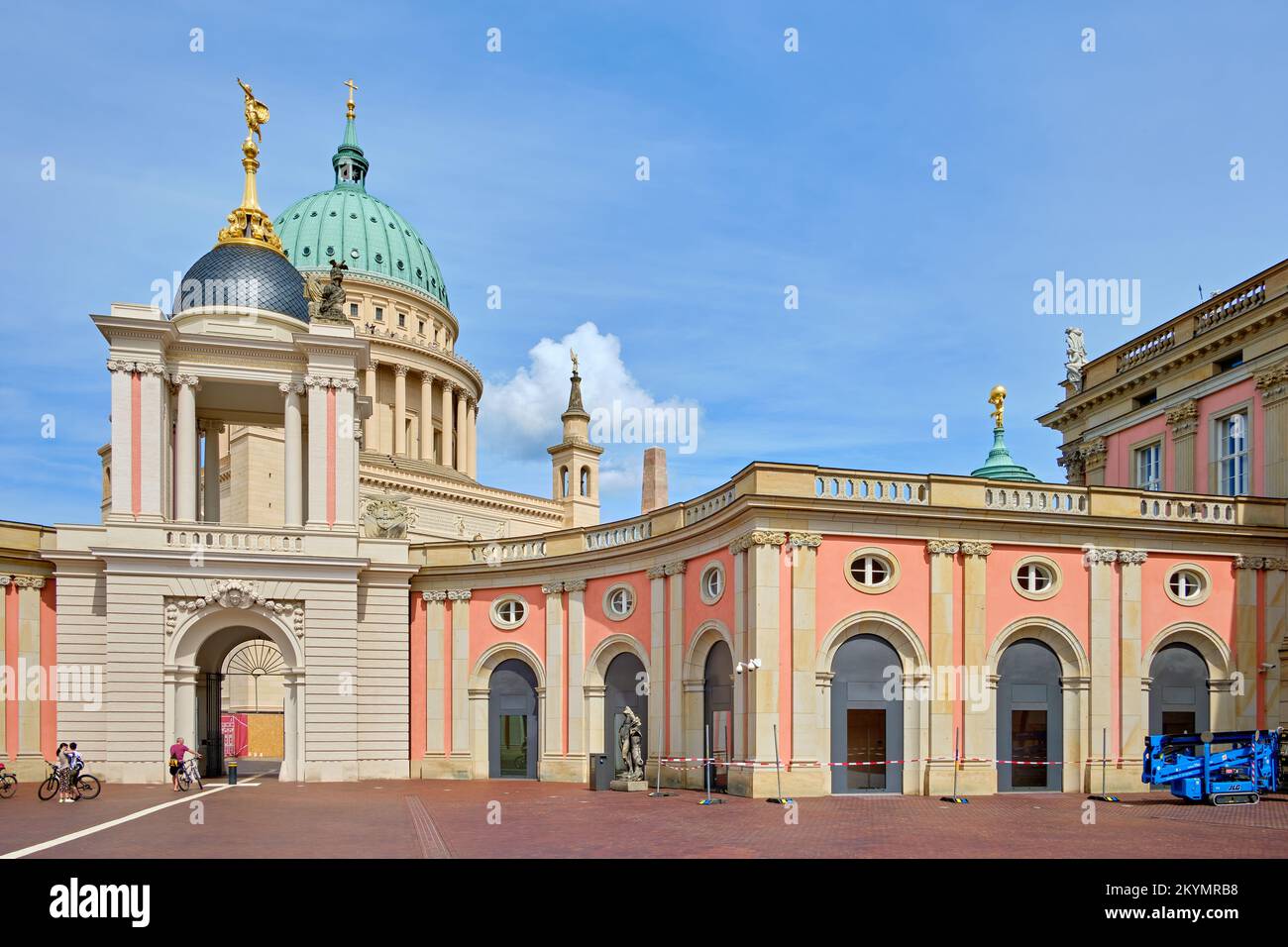 Courtyard of the reconstructed City Palace with Fortuna Portal, seat of ...