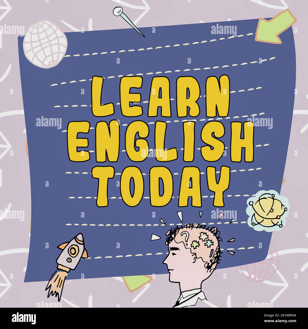 Text showing inspiration Learn English Today. Business concept gain or ...