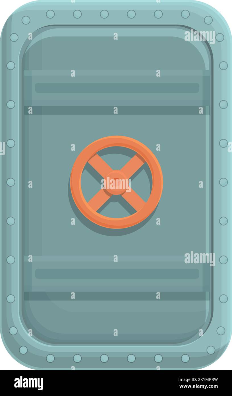 Bomb shelter door icon cartoon vector. Bunker room. Base underground ...