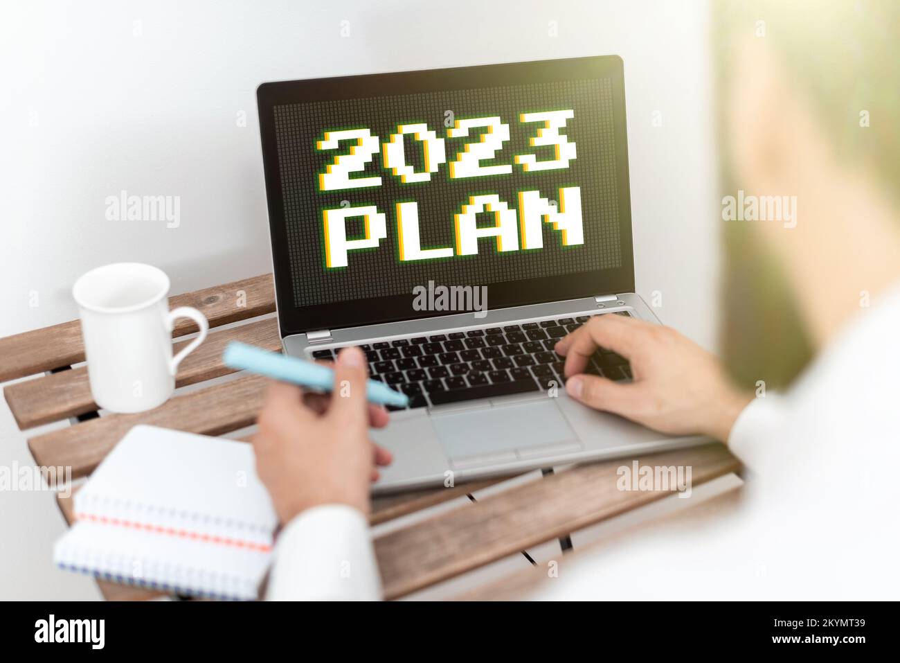 Handwriting text 2023 Plan. Business approach setting up your goals and ...