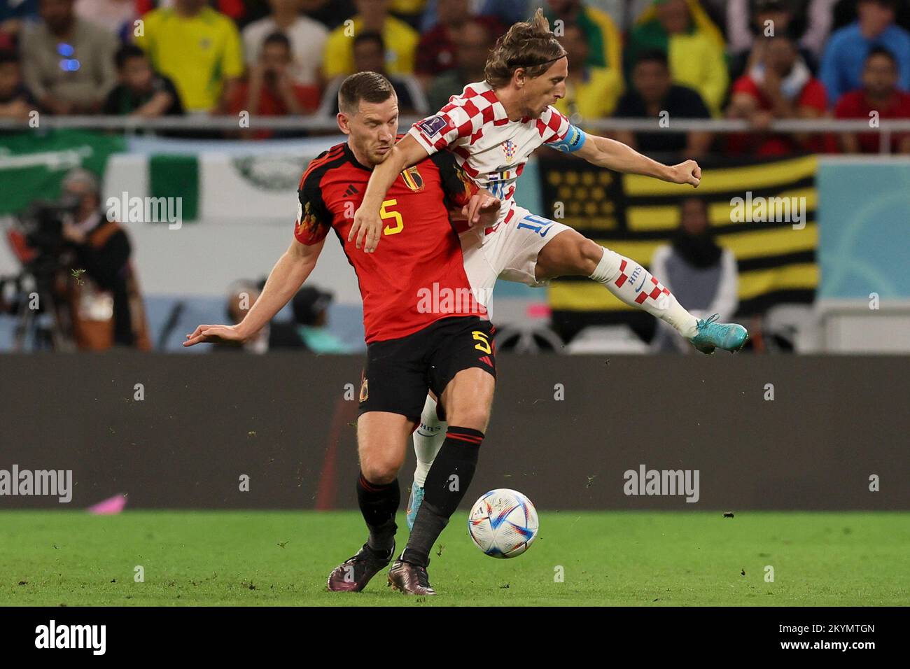 Doha, Qatar, 01/12/2022, Belgium's Jan Vertonghen and Croatian Luka ...