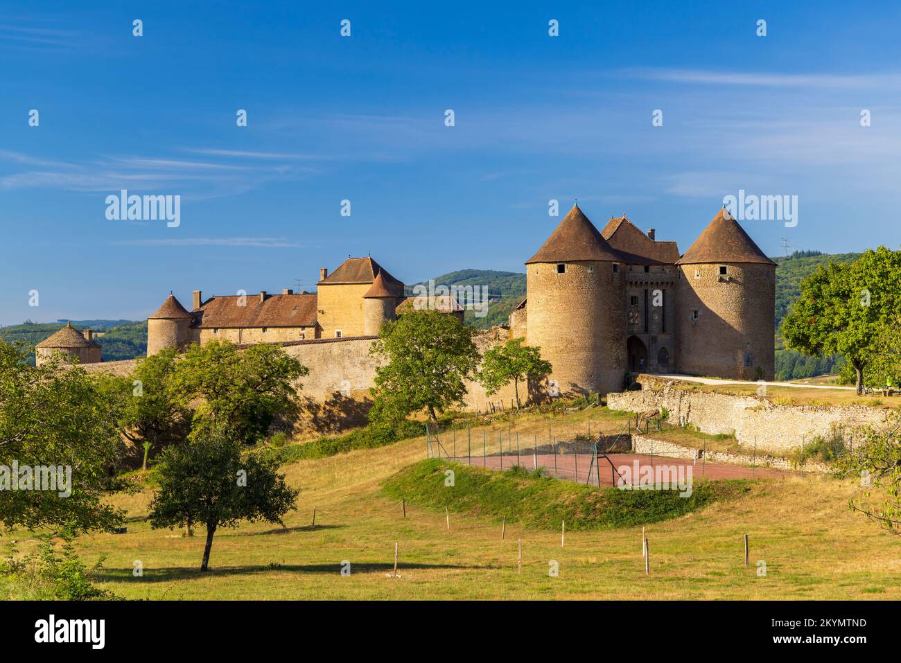 Chateau de Berze-le-Chatel castle, Saone-et-Loire departement, Burgundy ...