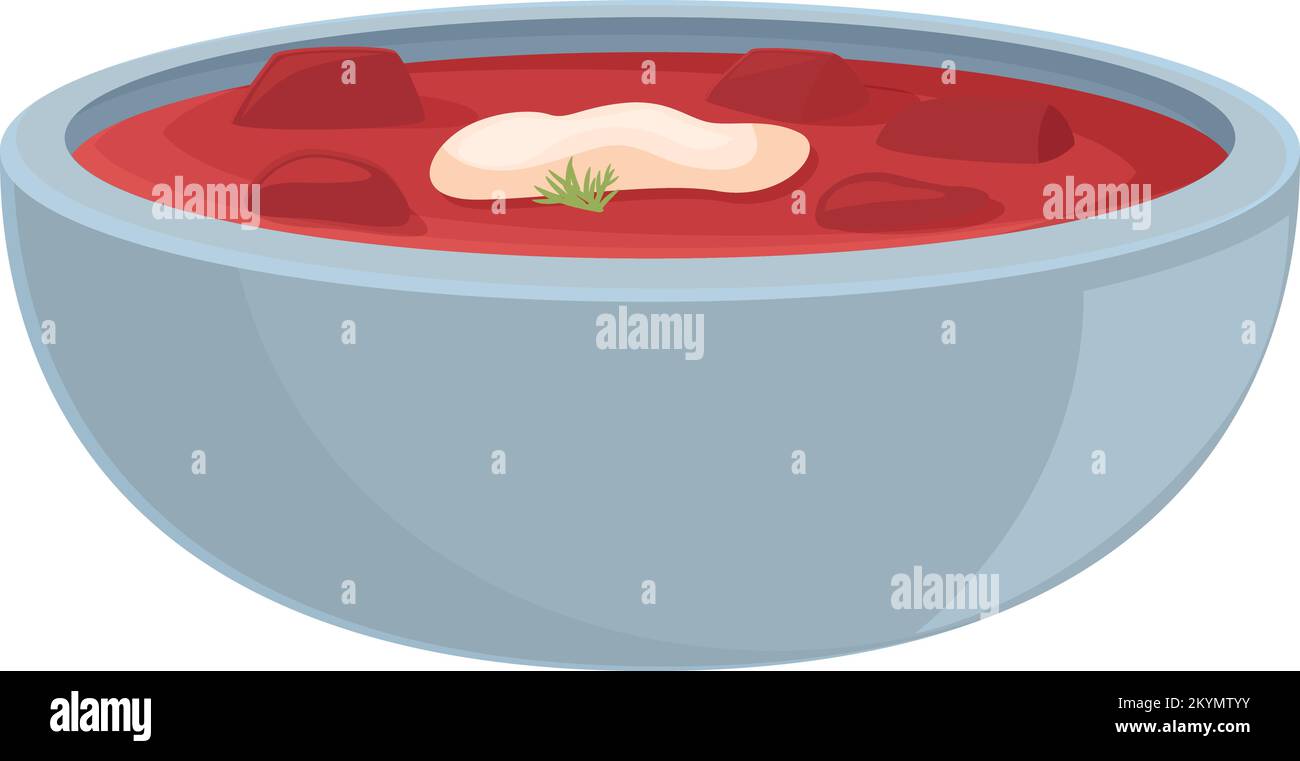 Red soup icon cartoon vector. Chinese festival. Happy meal Stock Vector ...