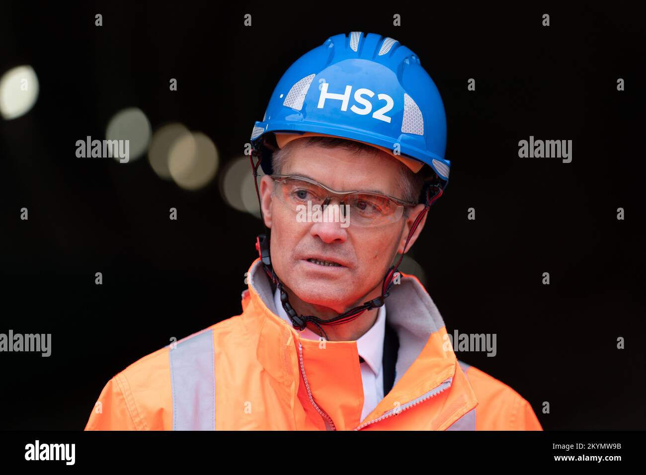 Transport Secretary Mark Harper viewing a one-mile section of the first ...