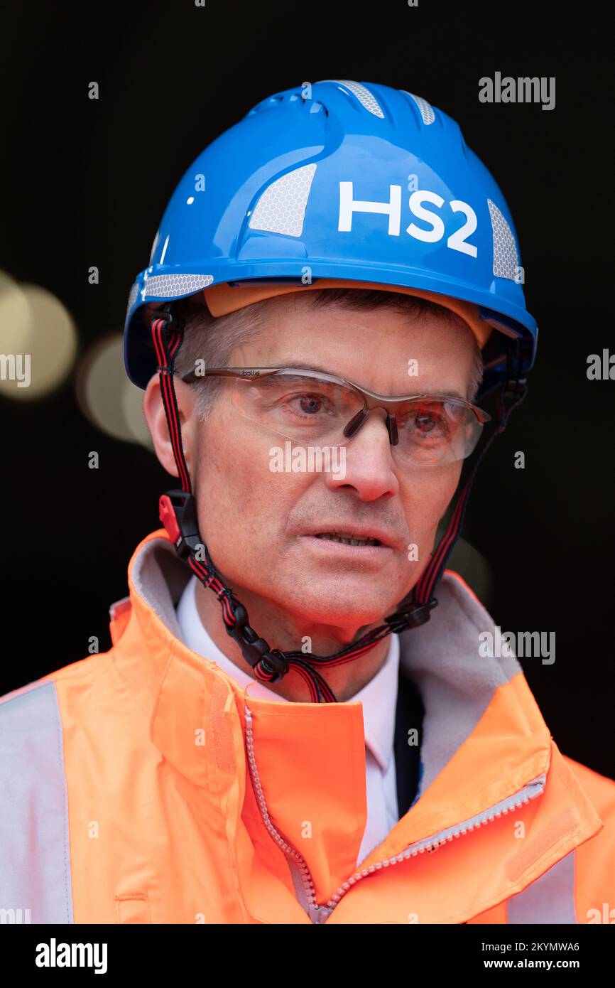Transport Secretary Mark Harper viewing a one-mile section of the first ...