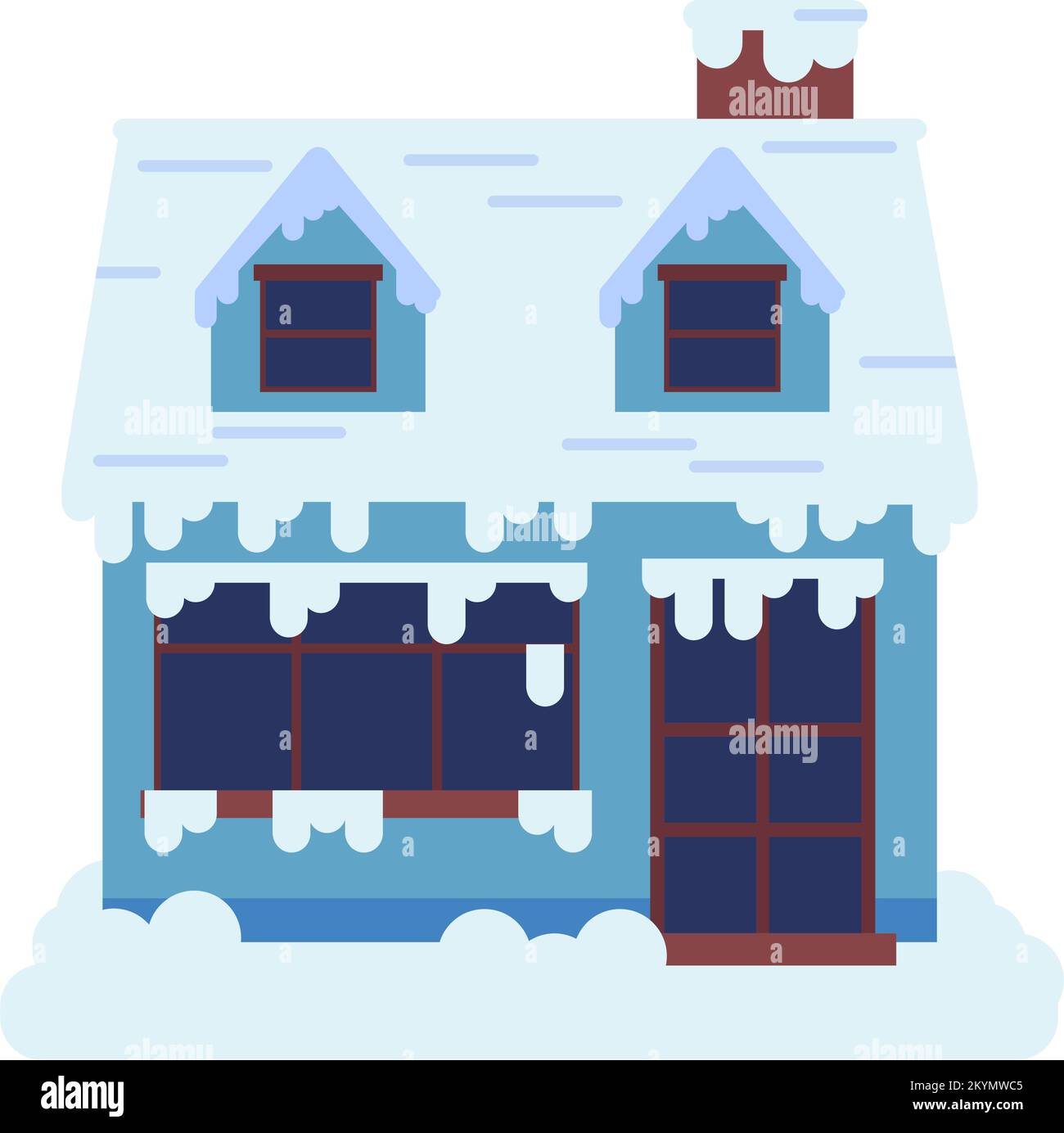 blue winter cozy house Stock Vector Image & Art - Alamy