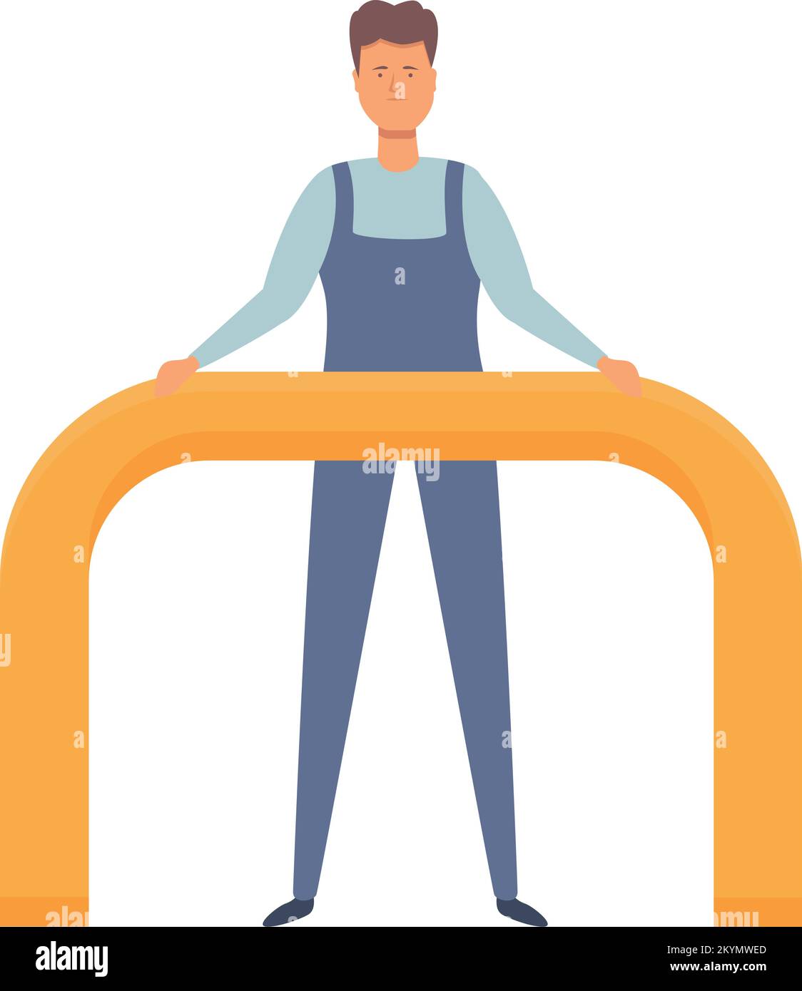 Gasman icon cartoon vector. Gas engineer. Pipe man Stock Vector Image ...