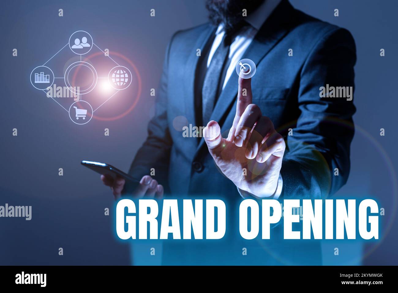 Conceptual display Grand Opening. Business overview Ribbon Cutting New ...