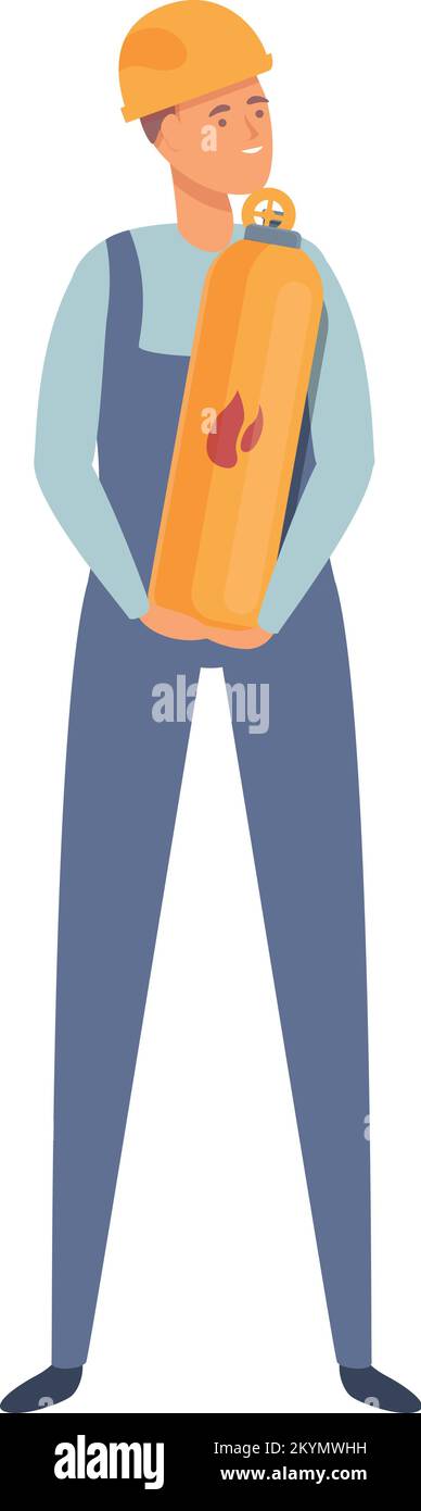 Gasman take balloon icon cartoon vector. Gas engineer. Water factory ...