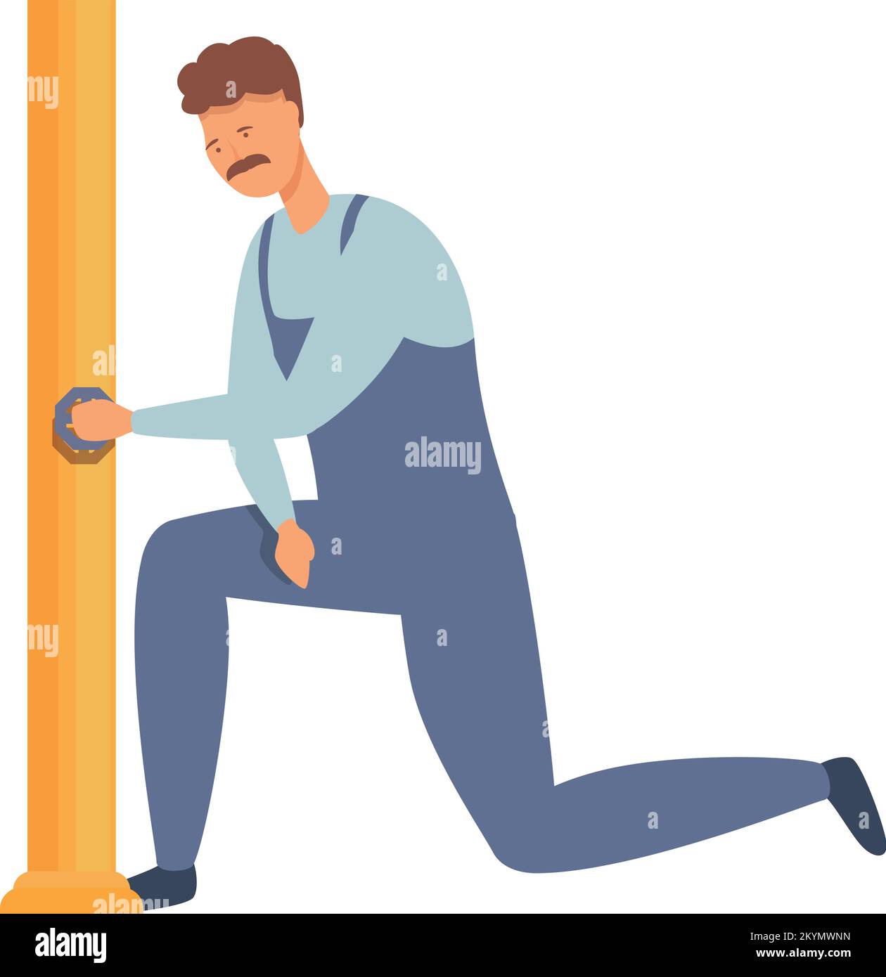 Gasman fix pipe icon cartoon vector. Gas worker. Work system Stock ...