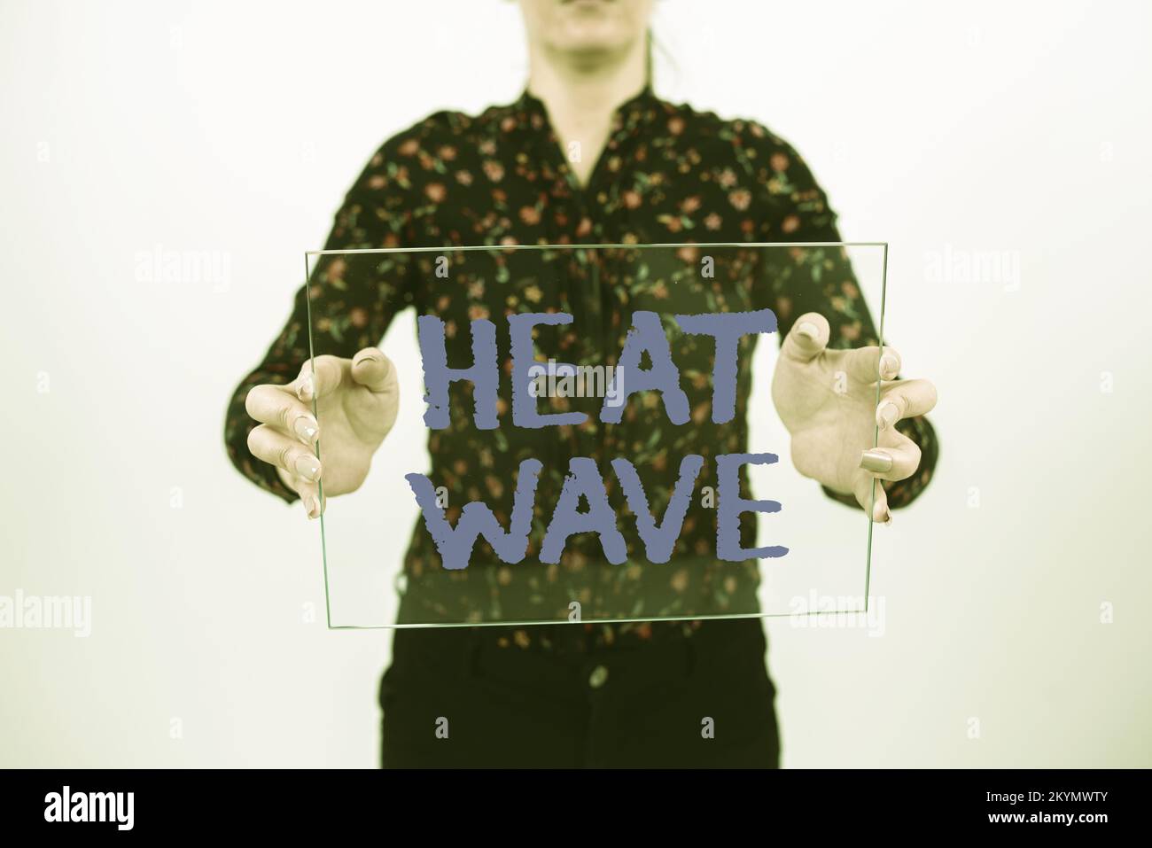 Text sign showing Heat Wave. Word for a prolonged period of abnormally ...