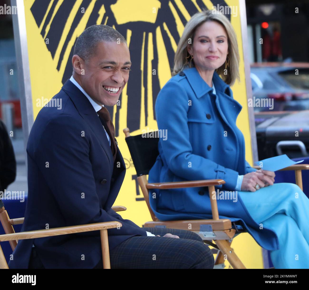 NEW YORK, NY- MAY 11: T.J. Holmes, Amy Robach, on the set of Good ...