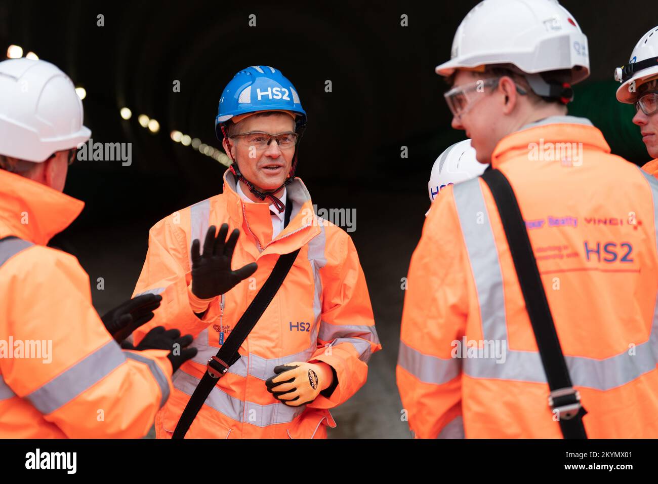 Transport Secretary Mark Harper viewing a one-mile section of the first ...
