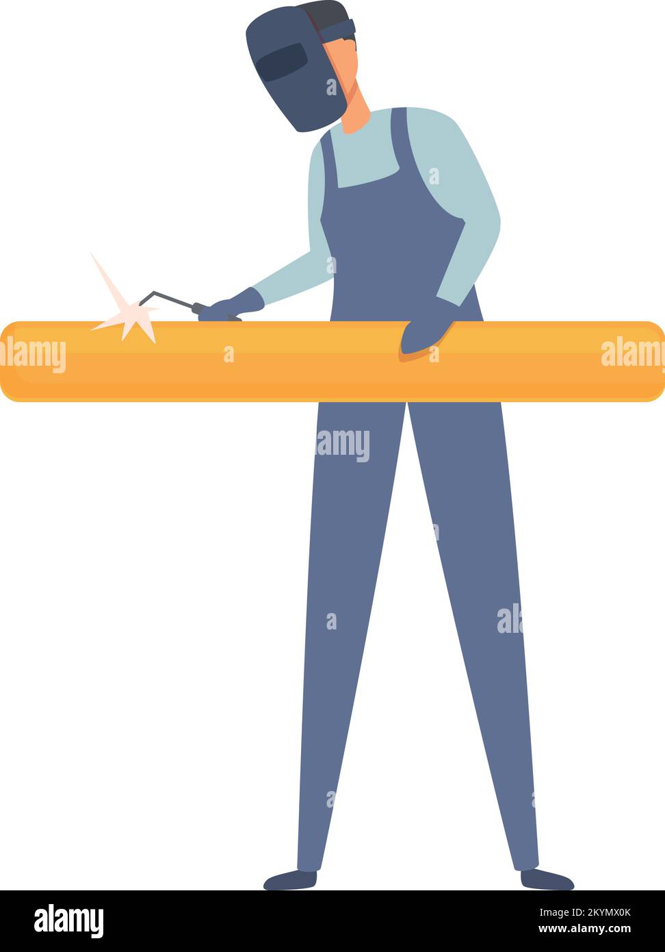 Gas man repair pipe icon cartoon vector. Worker engineer. Water oil ...