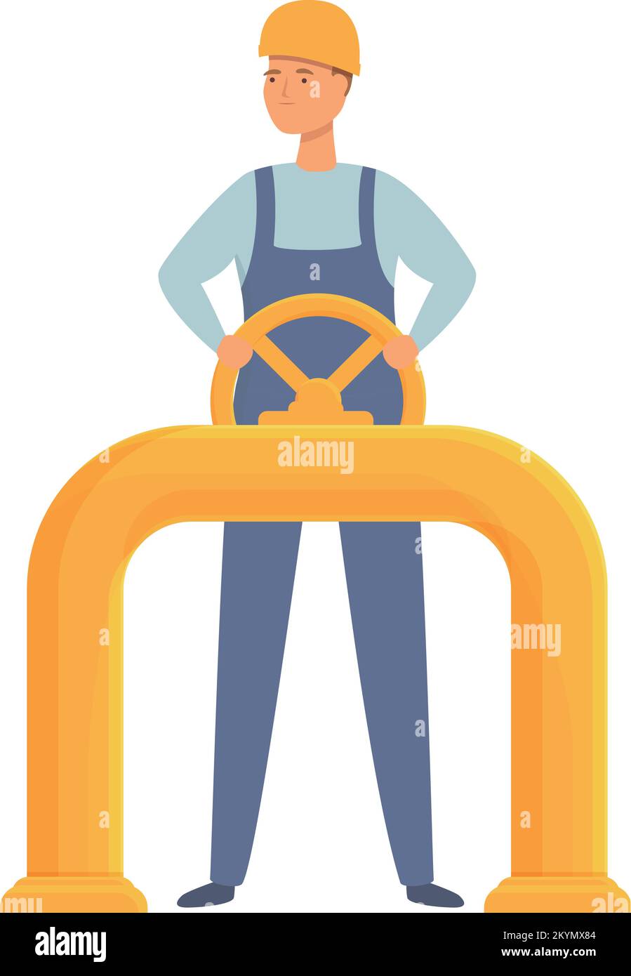 Work system icon cartoon vector. Gas worker. Plumber production Stock ...