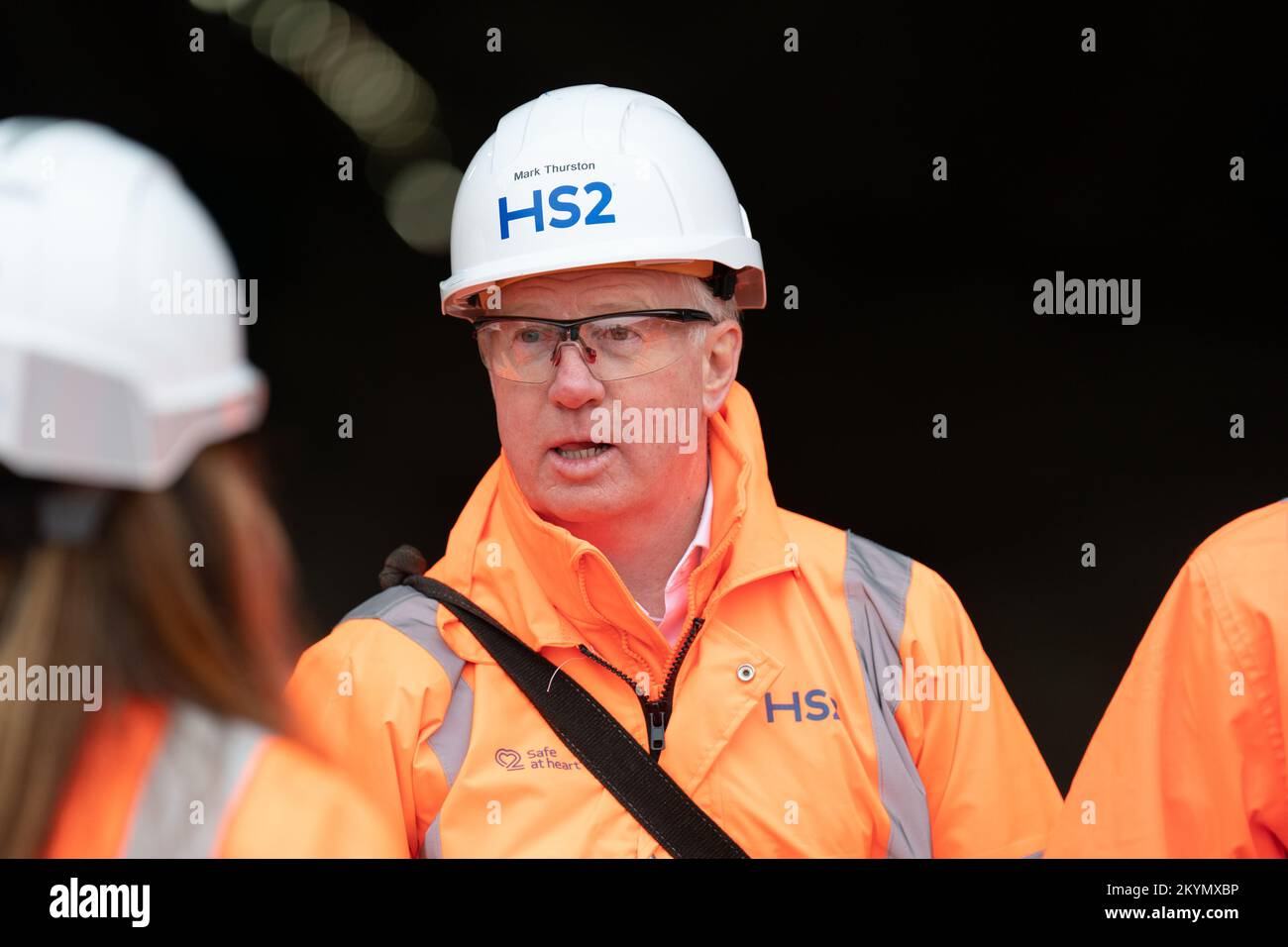 HS2 CEO Mark Thurston viewing a one-mile section of the first completed ...
