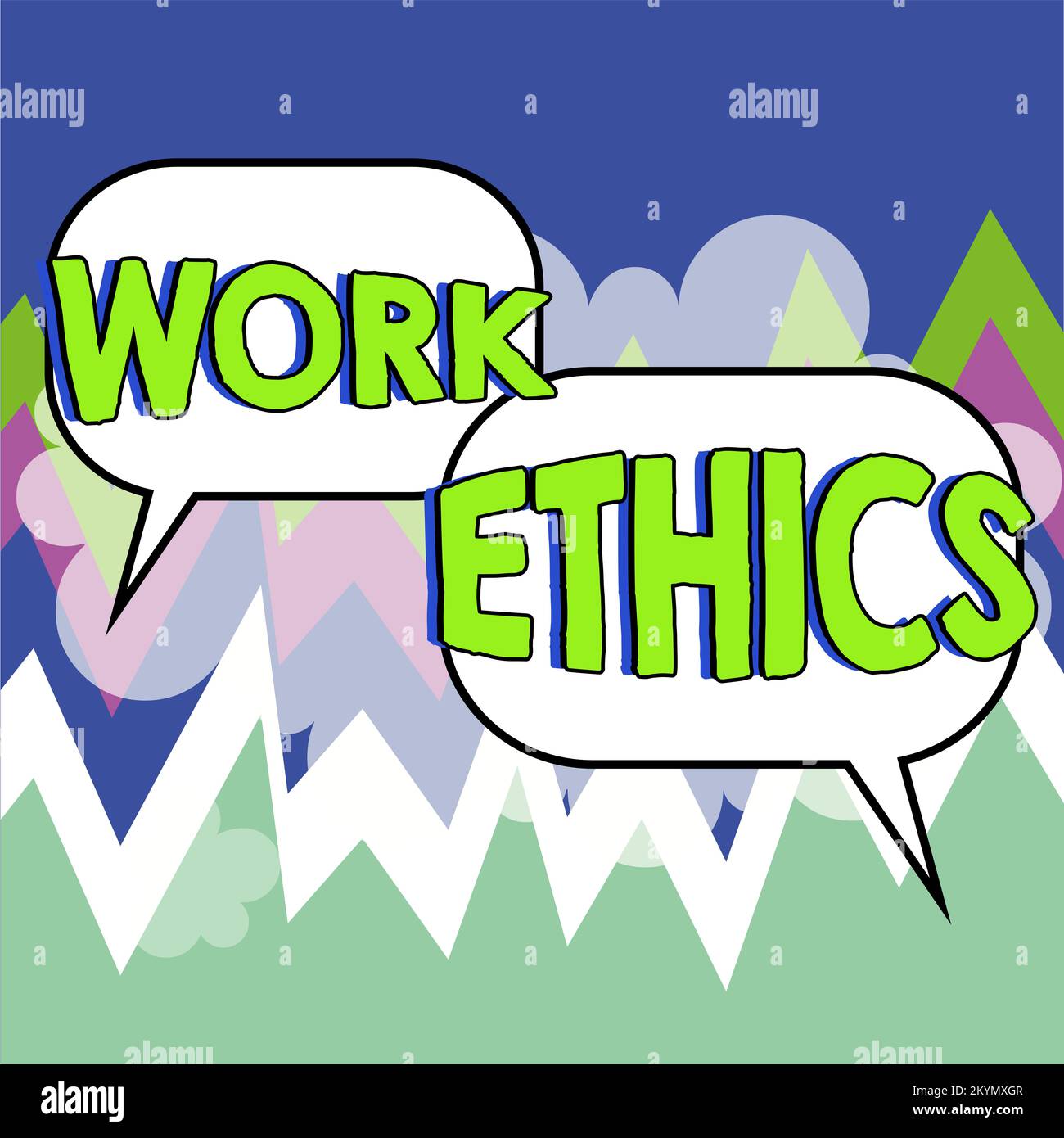 Text sign showing Work Ethics. Business concept A set of values ...
