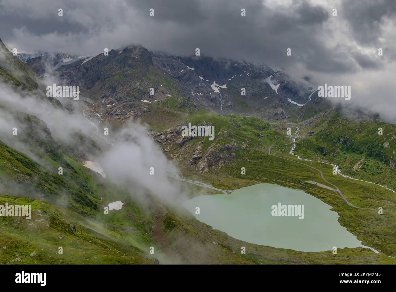 Typical alpine landscape of Swiss Alps with Steinsee, Urner Alps ...