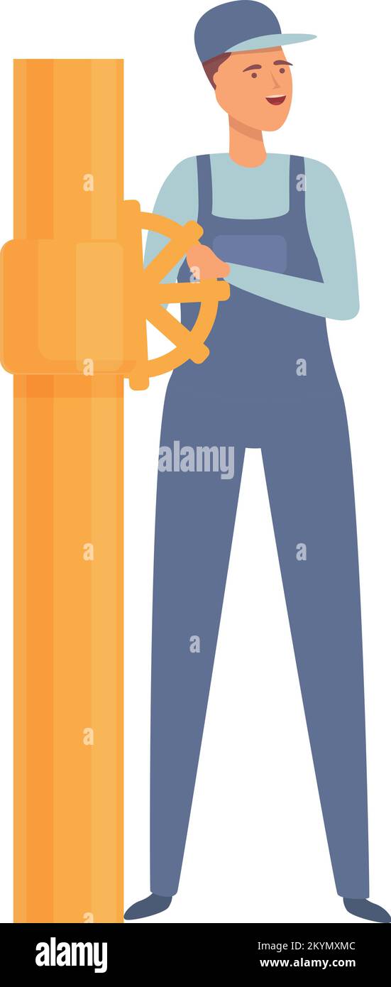 Worker icon cartoon vector. Gas engineer. Industry pipe Stock Vector ...