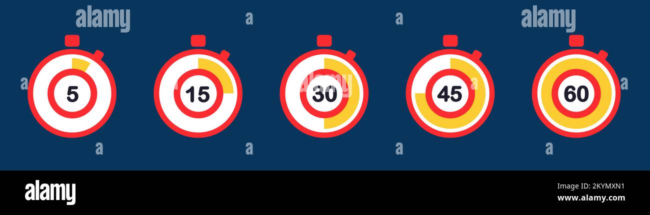 A set of timers. Simple vector icons. Clock, stopwatch Stock Vector Image & Art - Alamy