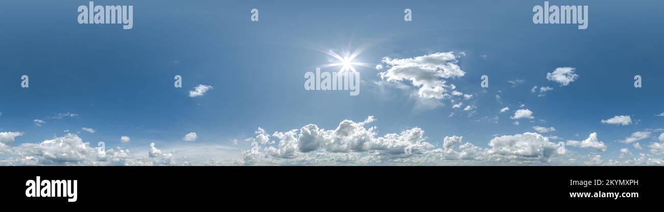 blue sky with beautiful clouds as seamless hdri 360 panorama view with ...