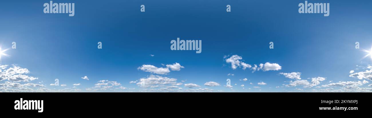 blue sky with beautiful clouds as seamless hdri 360 panorama view with ...