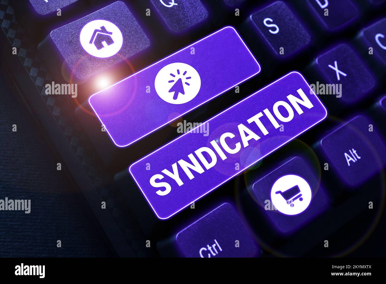 Hand writing sign Syndication. Business concept the transfer of ...