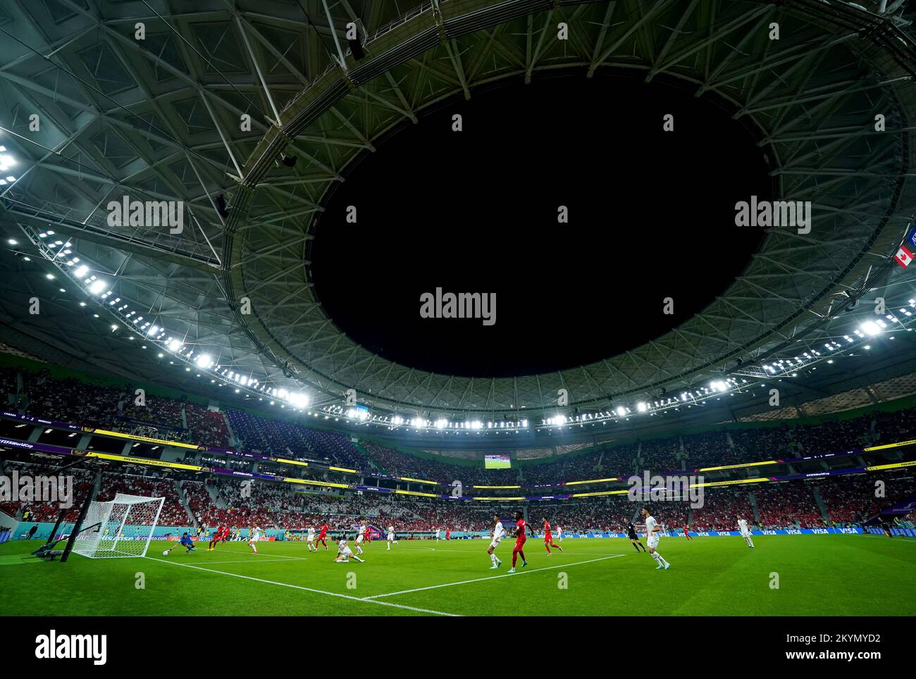 Morocco's Nayef Aguerd scores an own goal during the FIFA World Cup ...