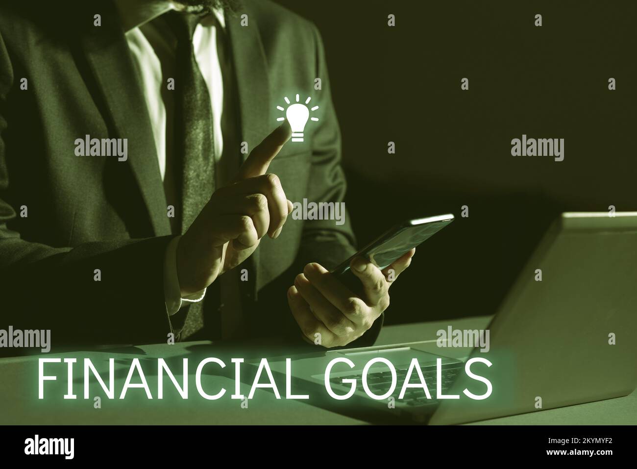 Sign displaying Financial Goals. Business idea targets usually driven ...
