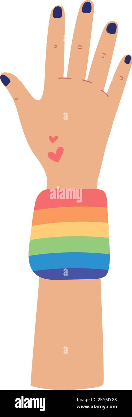 hand with pride bracelet Stock Vector Image & Art - Alamy