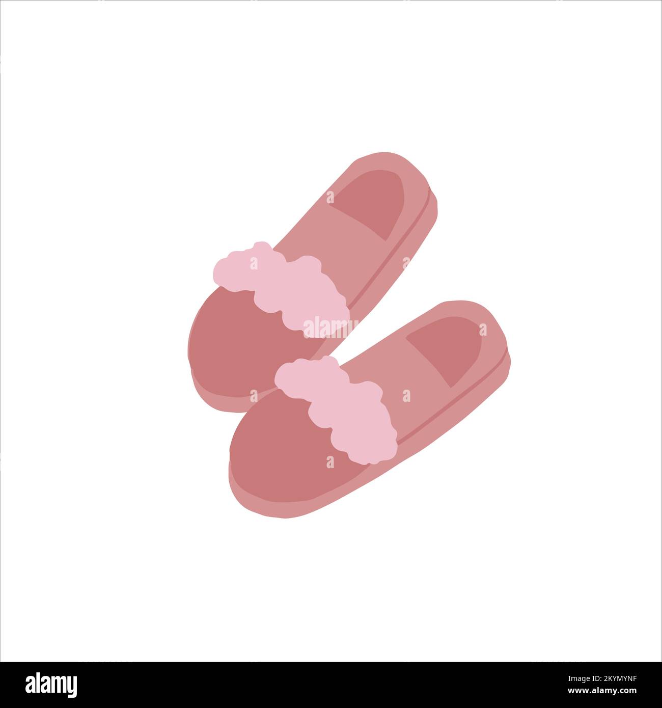 Hand-drawn cute isolated clip art illustration of a pair of cozy pink ...