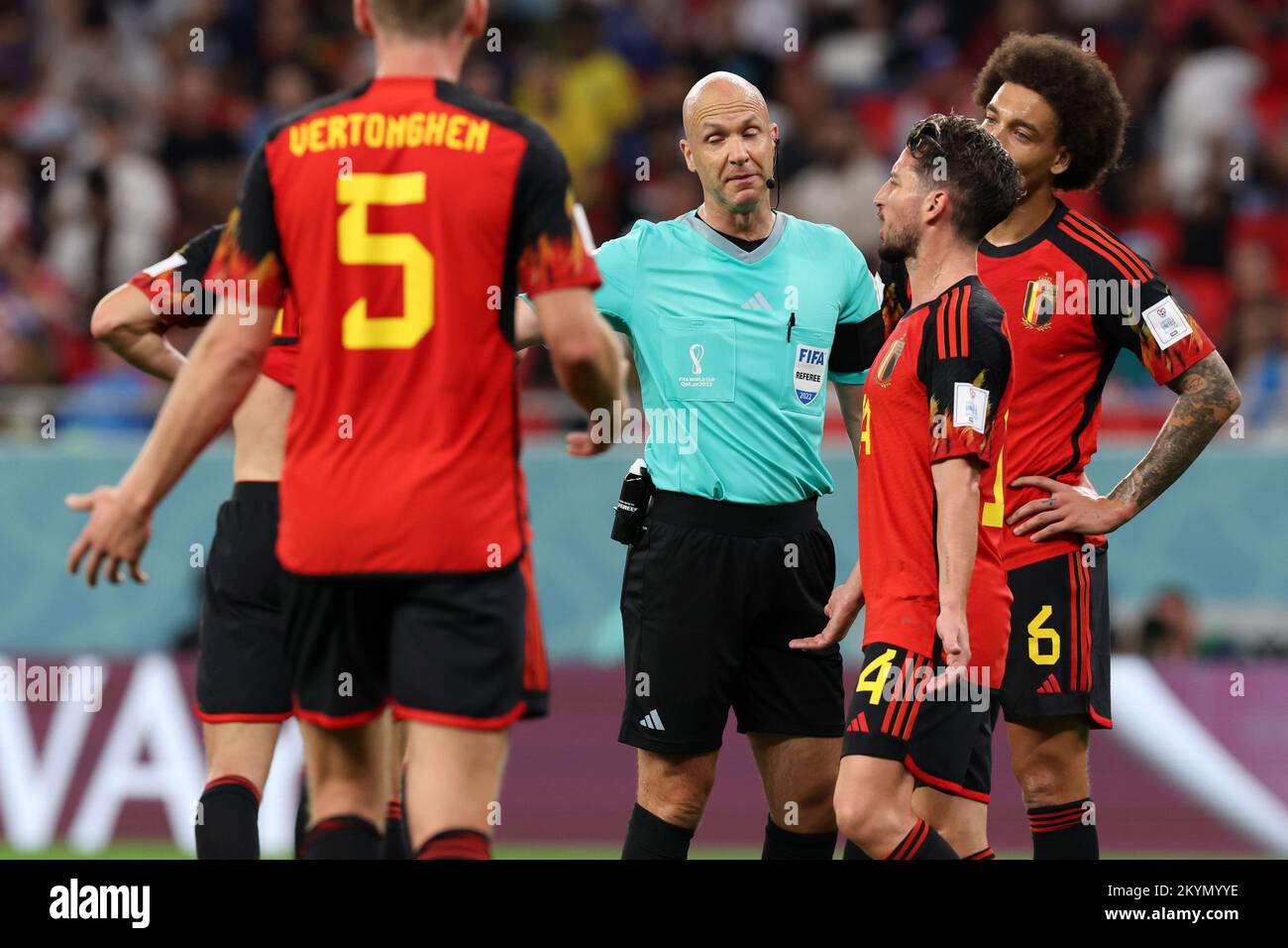 Referee Anthony Taylor during the FIFA World Cup Qatar 2022 Group F ...