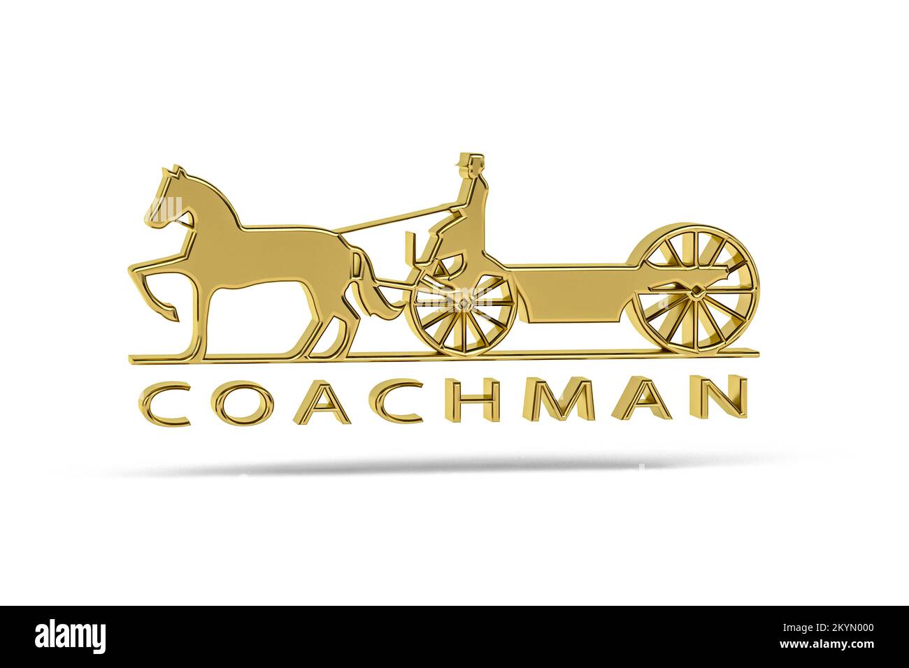 Golden 3d coachman icon isolated on white background - 3d render Stock ...