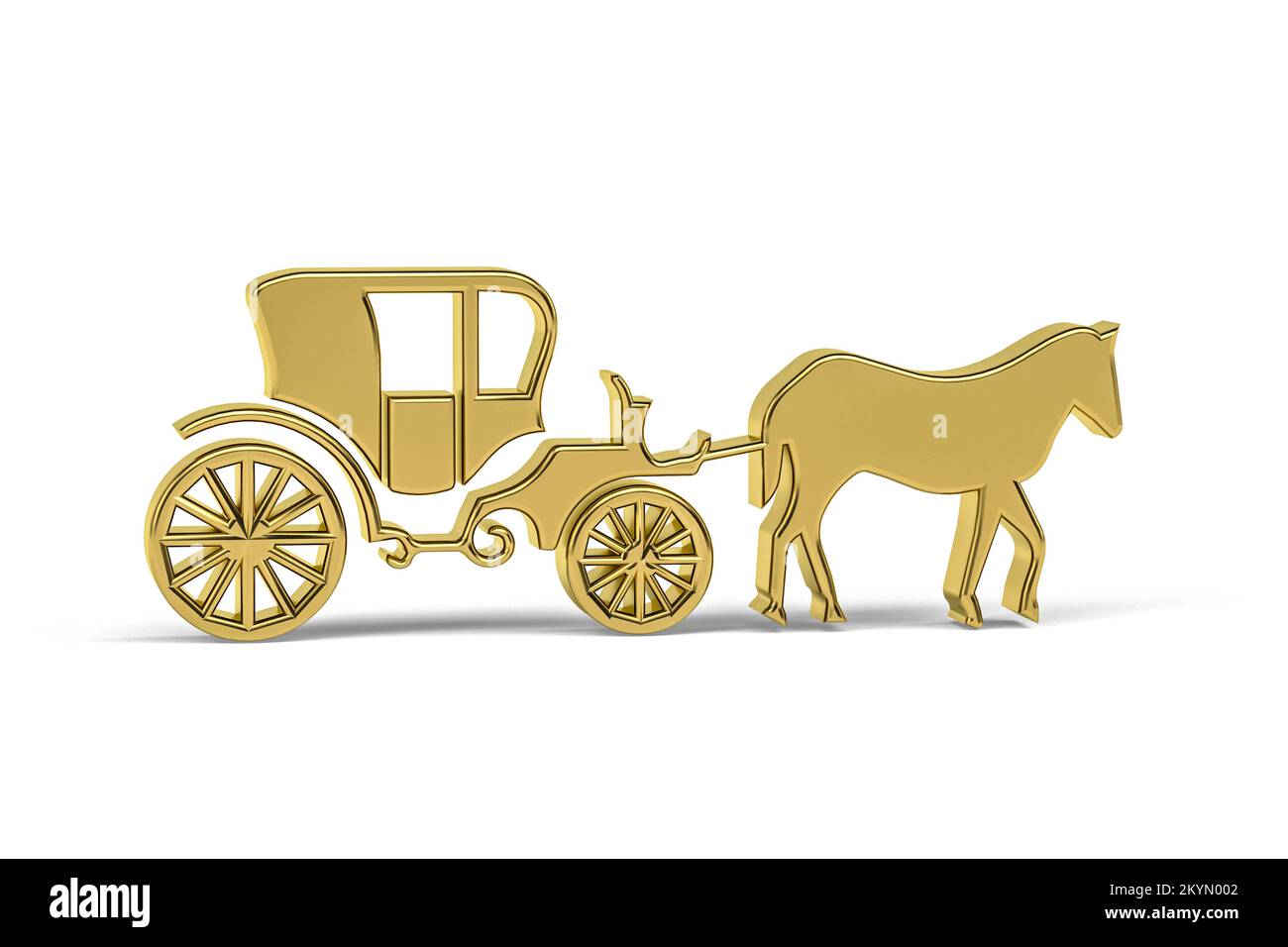 Golden 3d coachman icon isolated on white background - 3d render Stock ...