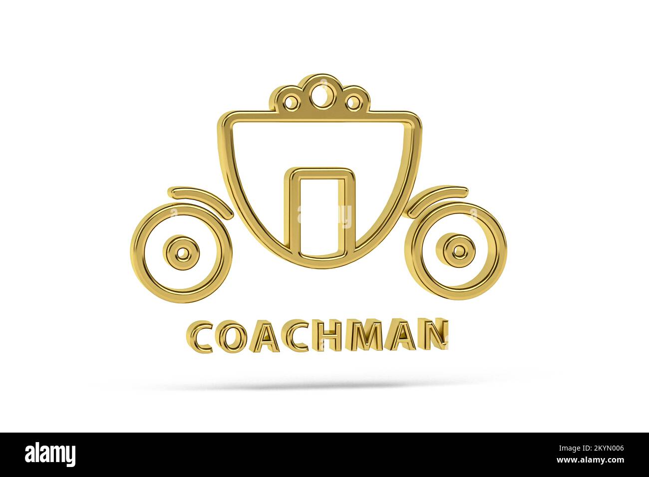 Golden 3d coachman icon isolated on white background - 3d render Stock ...