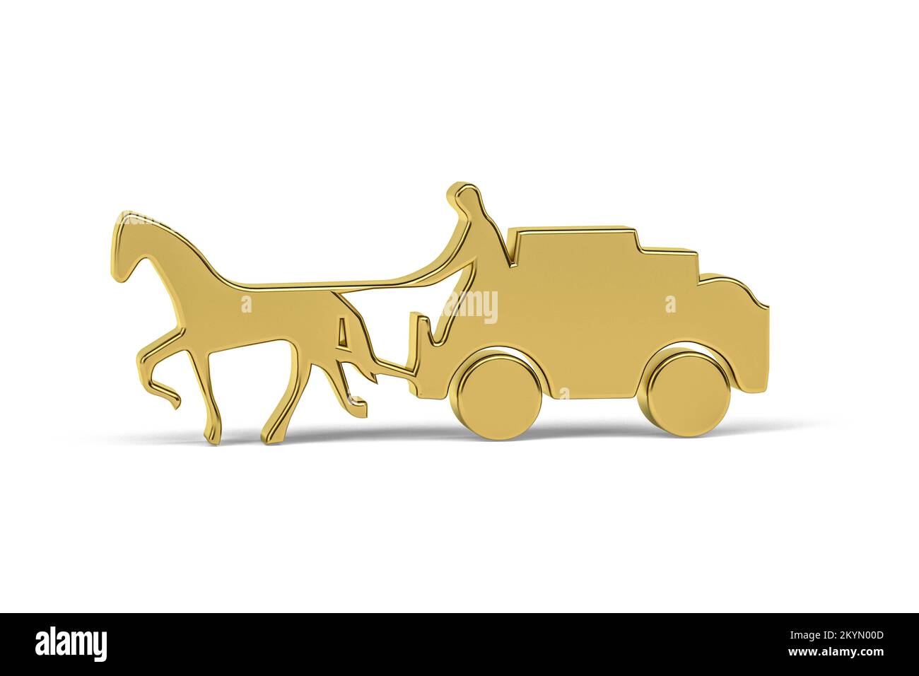 Golden 3d coachman icon isolated on white background - 3d render Stock ...
