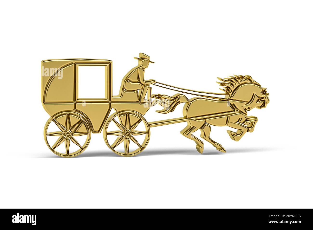 Golden 3d coachman icon isolated on white background - 3d render Stock ...