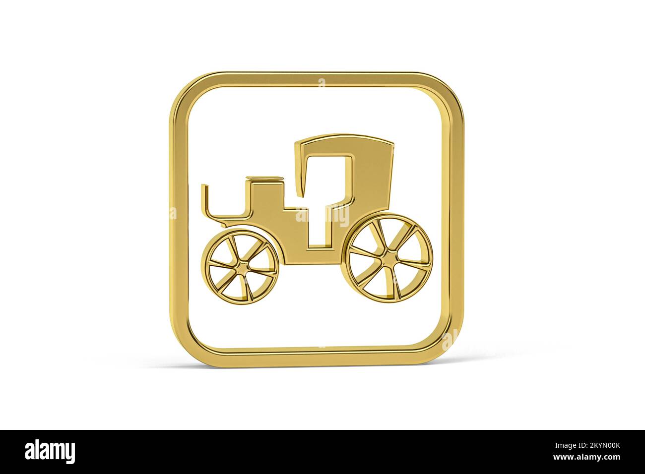 Golden 3d coachman icon isolated on white background - 3d render Stock ...