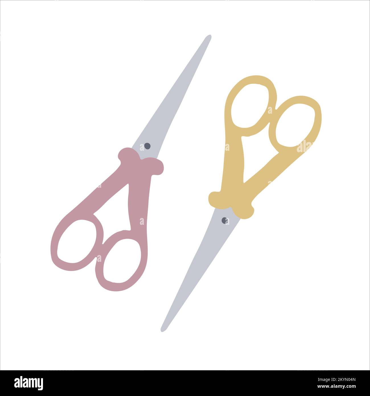 Hand-drawn cute isolated clip art illustration of scissors Stock Vector ...