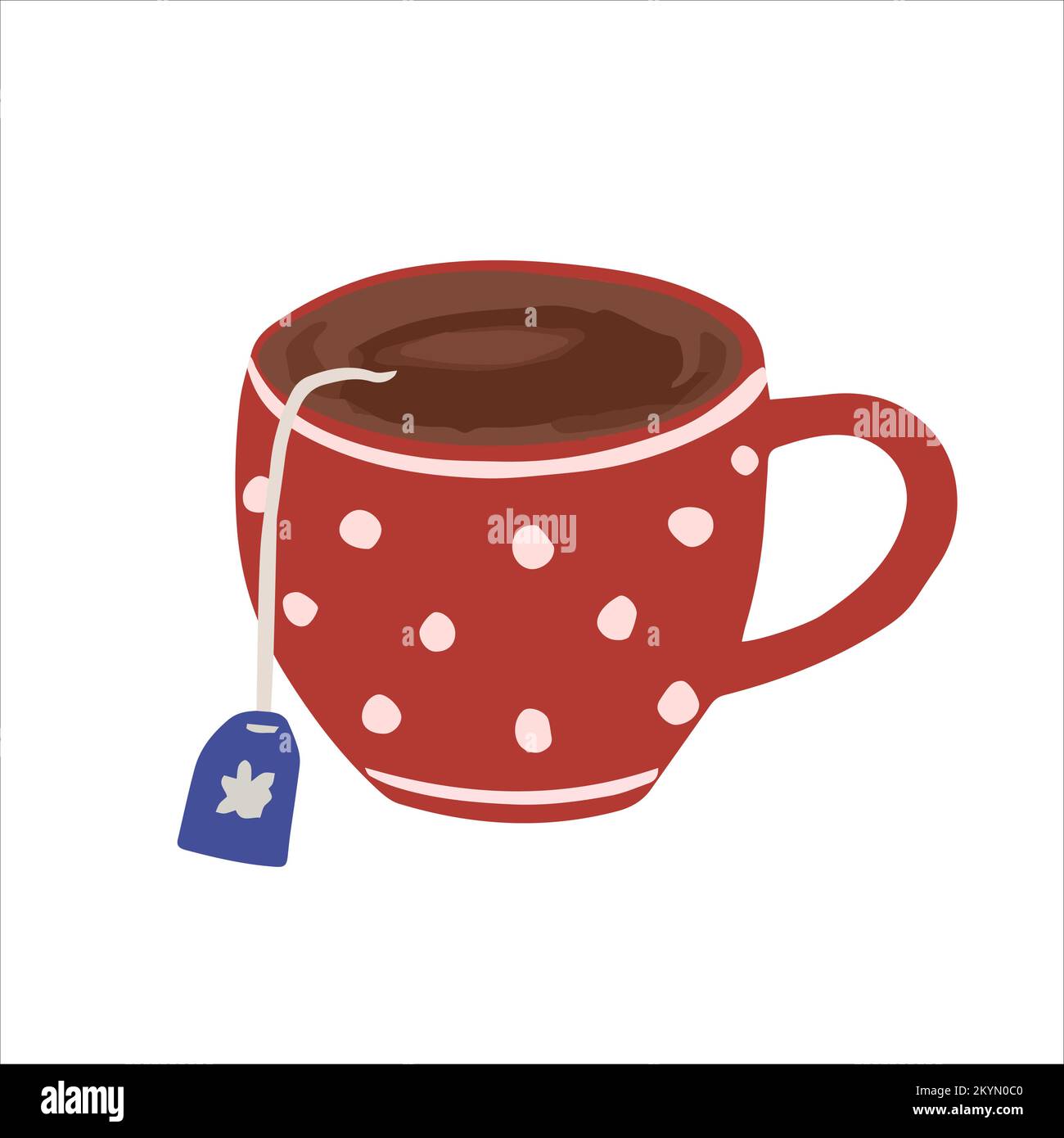 Hand-drawn cute isolated clip art illustration of cozy tea cup Stock ...