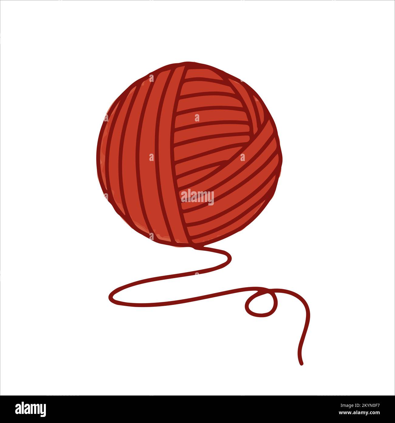 Hand-drawn cute isolated clip art illustration of cozy clew wool Stock ...