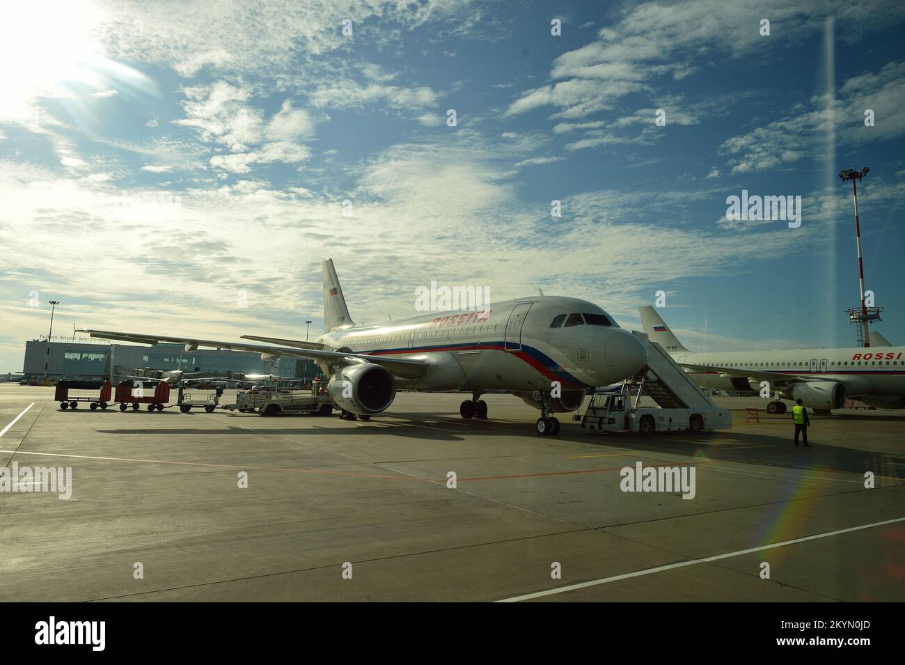 SAINT PETERSBURG, RUSSIA - AUGUST 04, 2015: Rossiya Airlines aircraft ...